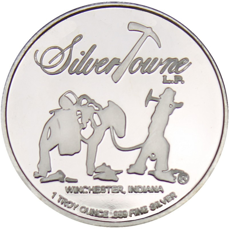 1 oz SilverTowne Prospector Silver Round - LCR Coin