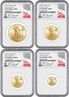 2023-W Gold Eagle 4-Coin Set FDI NGC PF70 Ultra Cameo | LCR Coin