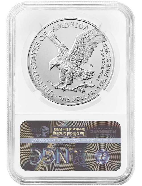 2022-W Burnished Silver Eagle First Day of Issue NGC MS70