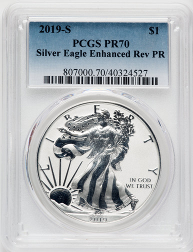 2019-S Silver Eagle Enhanced Reverse Proof PCGS PR70 - LCR Coin