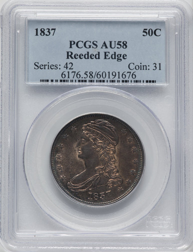 1837 50C Reeded Edge Reeded Edge Half Dollar PCGS AU58 - LCR Coin