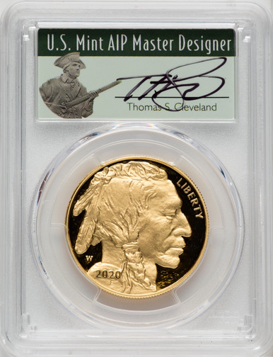2020-W G$50 Gold Buffalo First Day of Issue Cleveland Minuteman DCAM ...