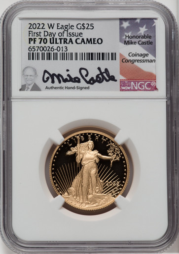 2022-W 1/2 Gold Eagle FDI Mike Castle NGC PF70 | LCR Coin