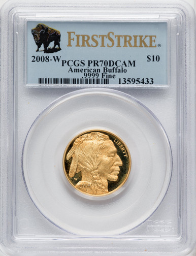 2008-W $10 Buffalo Quarter-Ounce Gold First Strike PCGS PR70 (505930003 ...