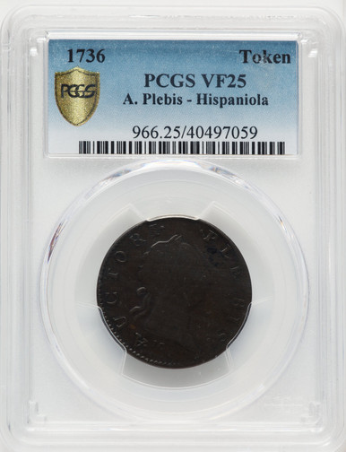 1736 Auctori Plebis Token Colonials PCGS VF25 - LCR Coin