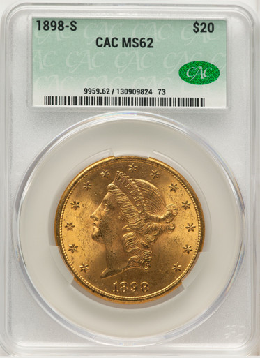 1898-S $20 Liberty Double Eagle CACG MS62 (171433009) - LCR Coin