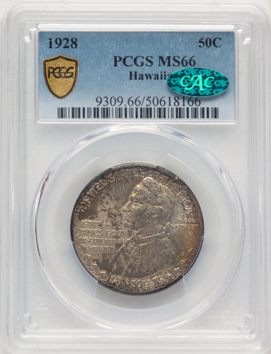 1928 50C Hawaiian CAC Commemorative Silver PCGS MS66 (776083014) - LCR Coin