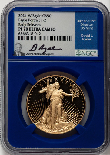 2021-W T2 4-Coin Set Gold American Eagle NGC PF70 David J Ryder | LCR Coin
