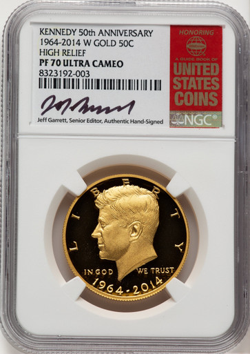 2014-W 50C Kennedy Gold 50th Anniversary Jeff Garrett Red Book Proof ...