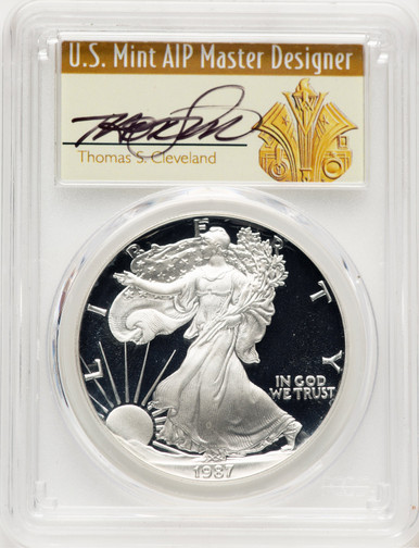 1987-S Proof Silver Eagle 1 oz Thomas Cleveland Art Deco PCGS PR70 ...