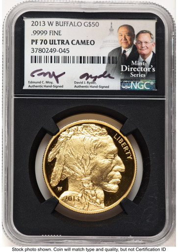 2013-W Proof Gold Buffalo 1 oz /David J Ryder Mint Director's Series ...