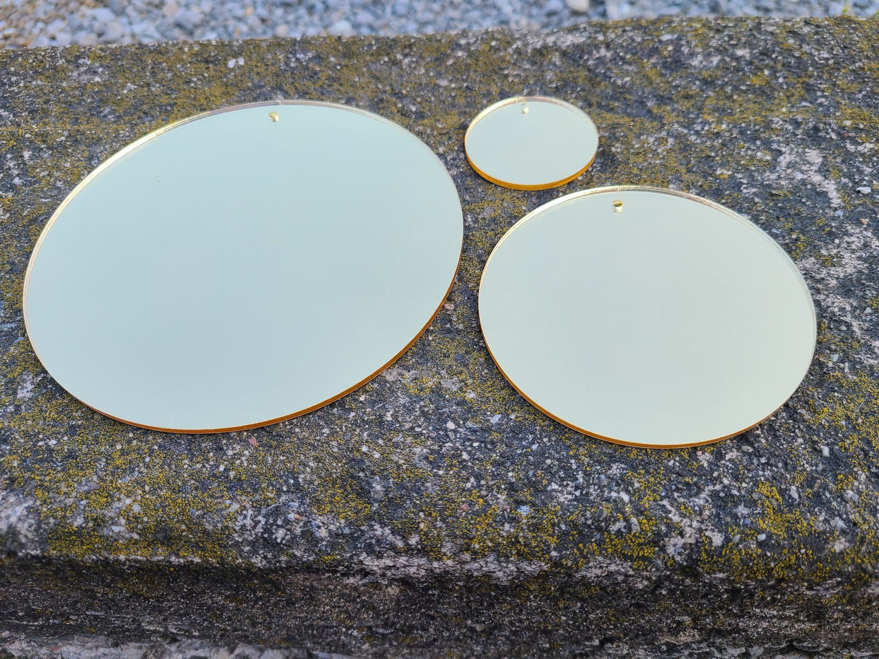 40 Laser Cut GOLD Mirror Acrylic Blank Round Discs Smooth Edge ...
