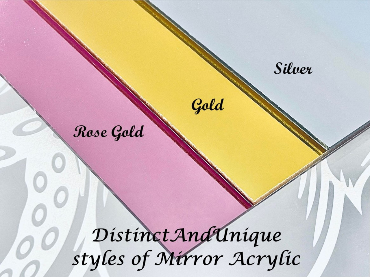 Our line of Mirrored 3MM Acrylic - DistinctAndUnique