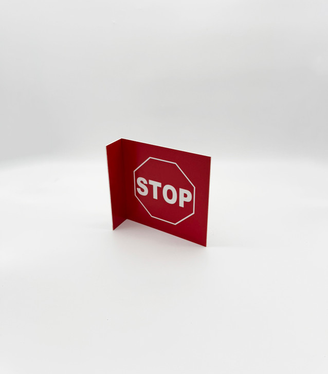 Drive Aisle Stop Signs - Red on Red Design