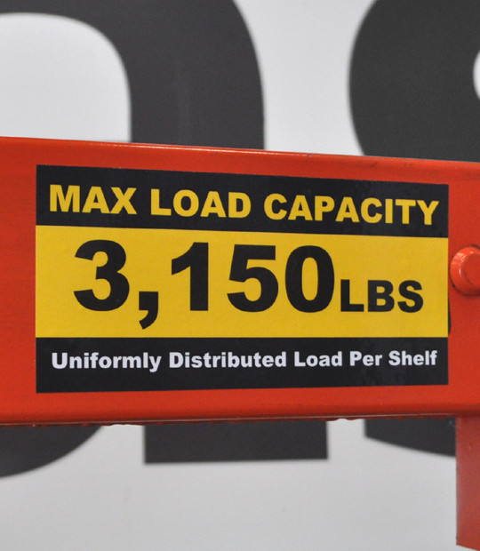 Custom Maximum Load Capacity Label