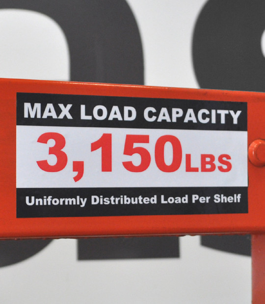 Custom Maximum Load Capacity Label