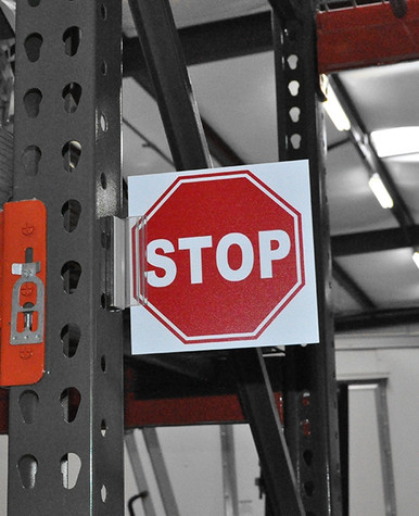 Warehouse Aisle Stop Signs