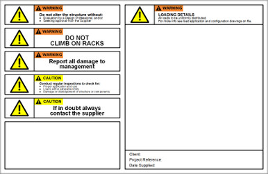 Blank Pallet Rack Load Sign