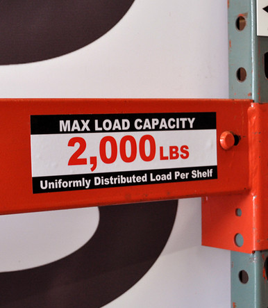 2.5x8 Load Capacity Label - T1 Design