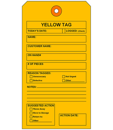 Yellow Tags - 3 3/4" x 7" (500 QTY)