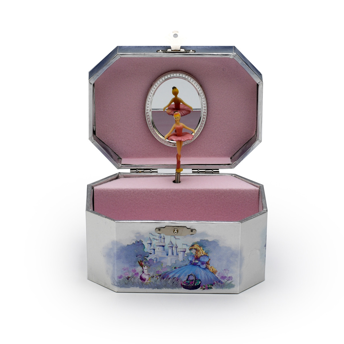 Blue and Silver Cut Corner Princess Theme Musical Spinning Ballerina ...