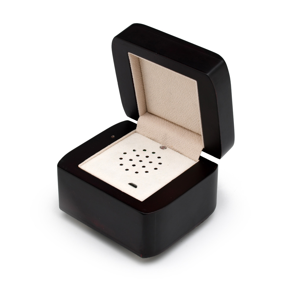 Charming Square Matte Dark Wood Custom Sound Module Music Box ...