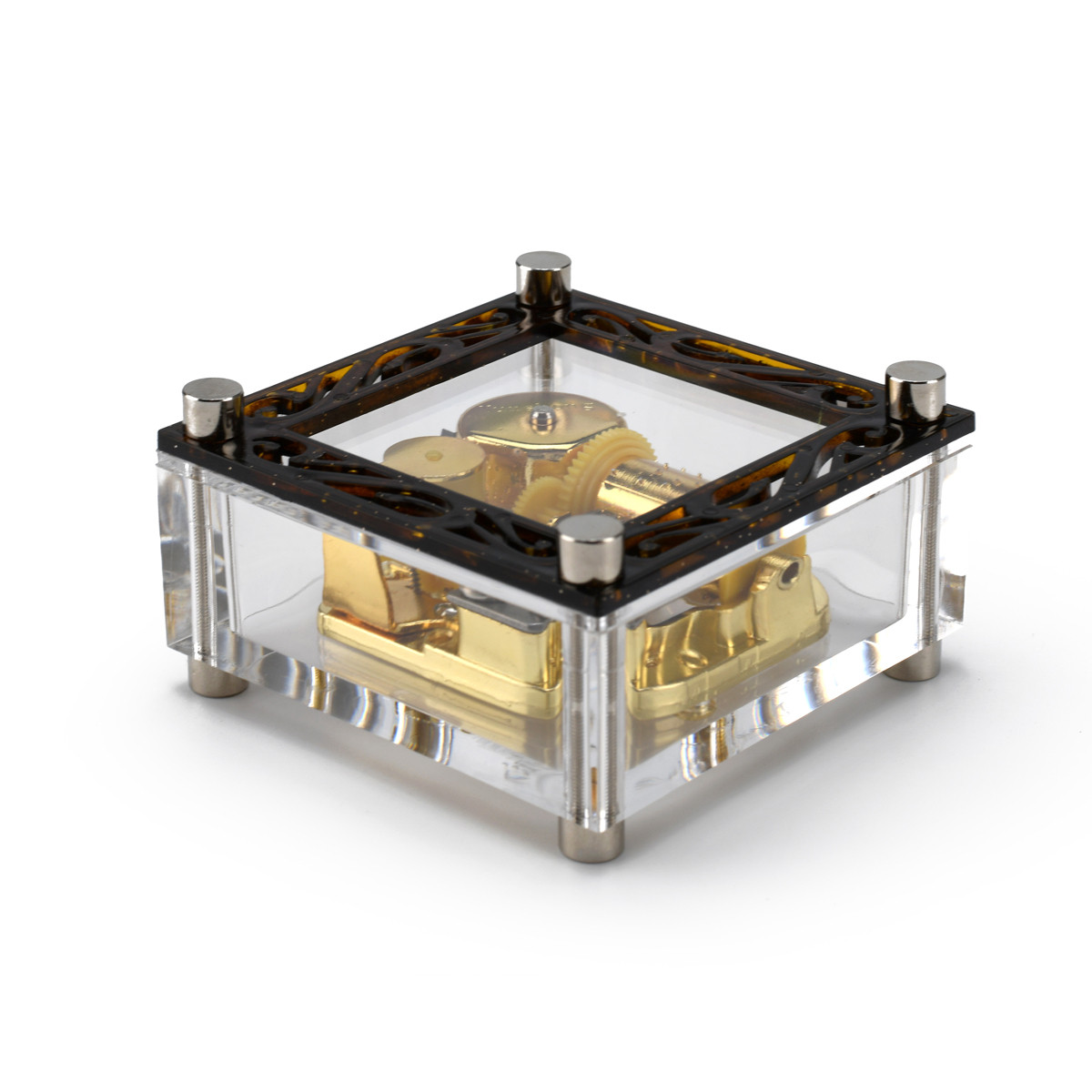 Modern 18 Note Acrylic Musical Paperweight With Metallic Posts and ...