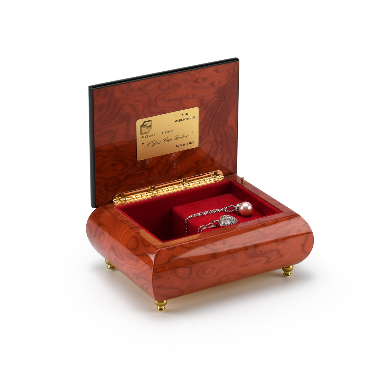 Inlaid Carousel Ercolano Music Box Featuring "If You Can Believe" by ...