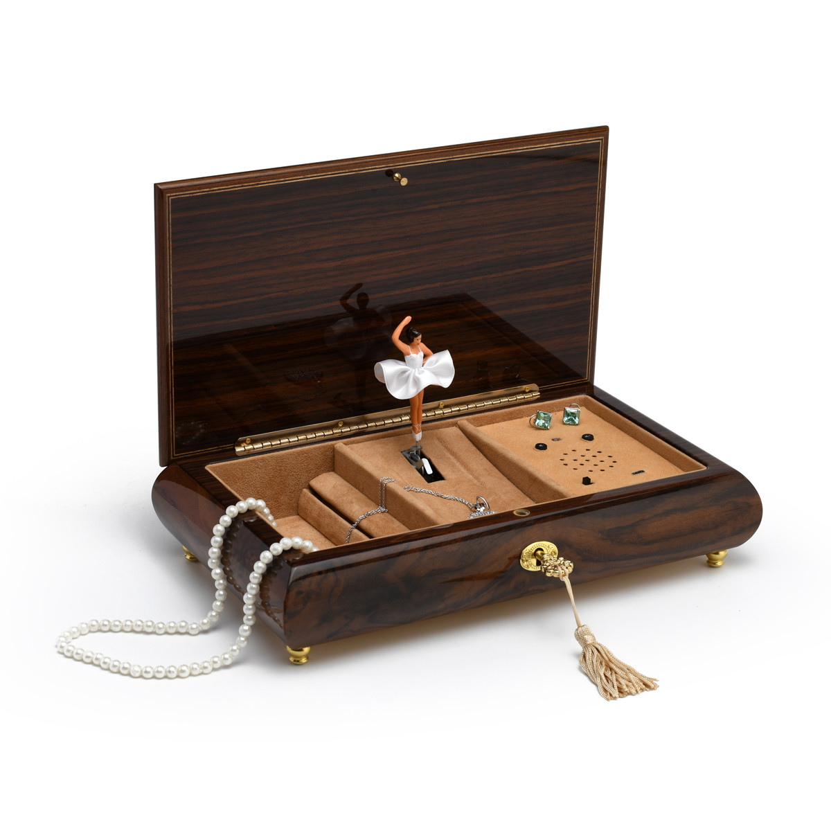 Handcrafted Walnut Floral Inlay Custom Sound Module Music Box with ...