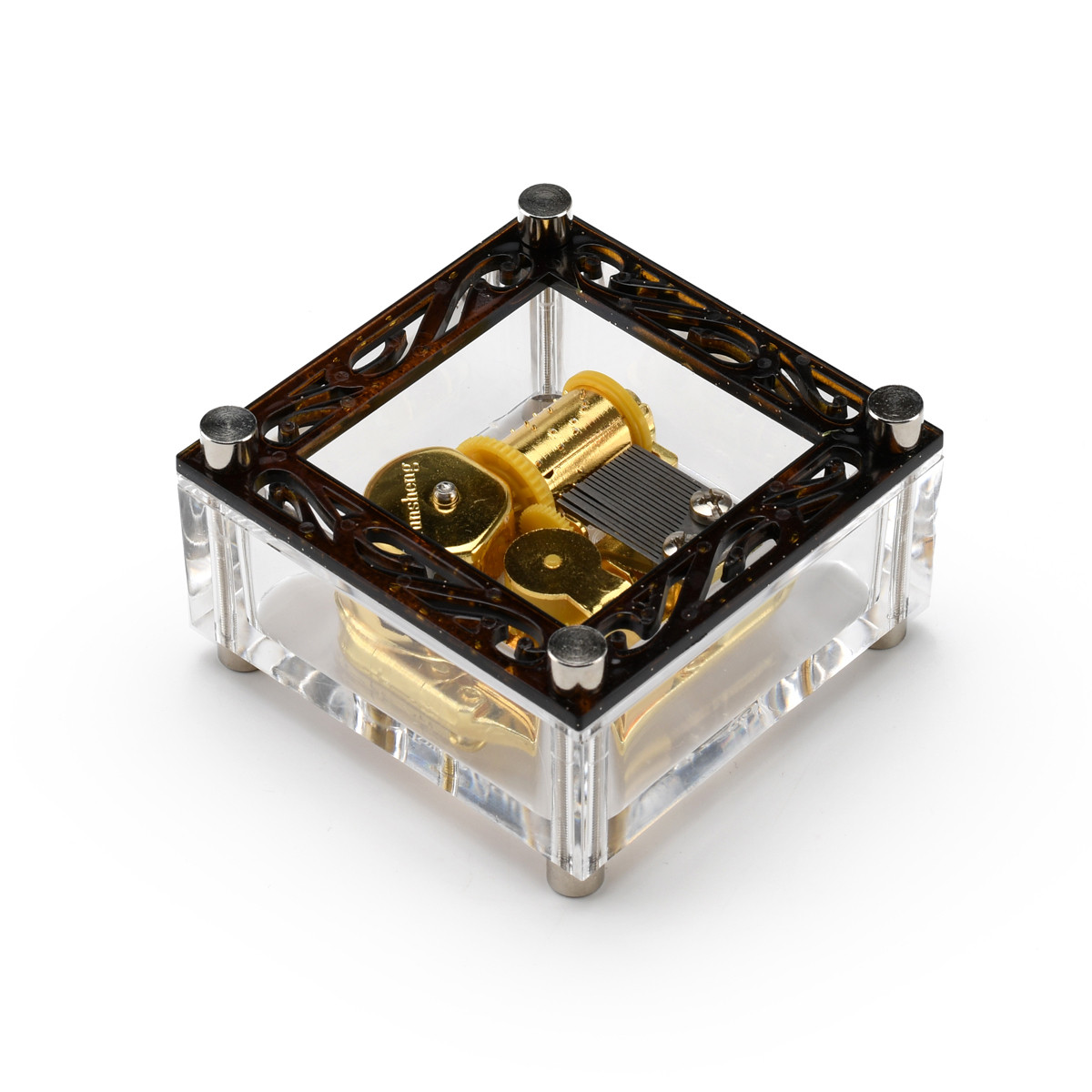 Modern 18 Note Acrylic Musical Paperweight With Metallic Posts and ...