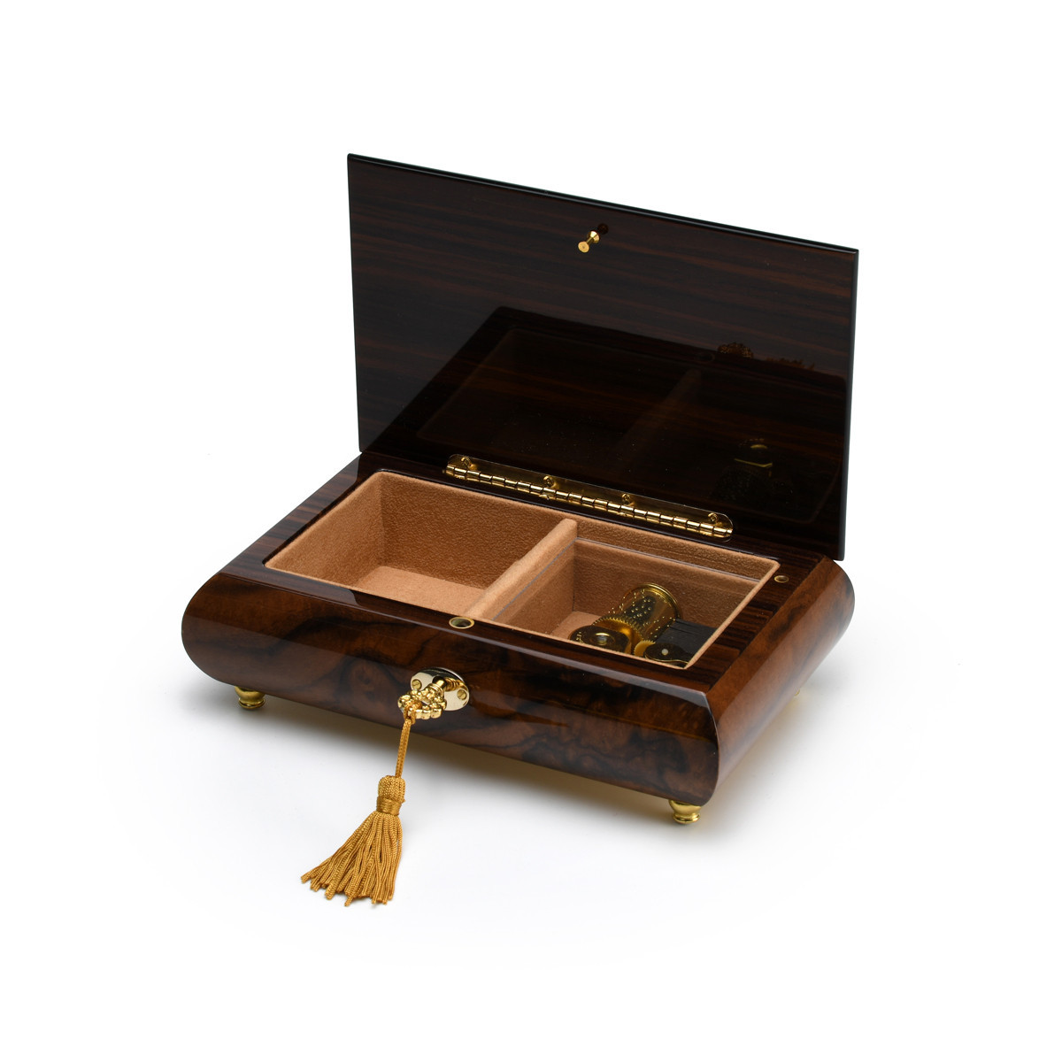 Exquisite 18 Note Single Stem White Rose Musical Jewelry Box ...