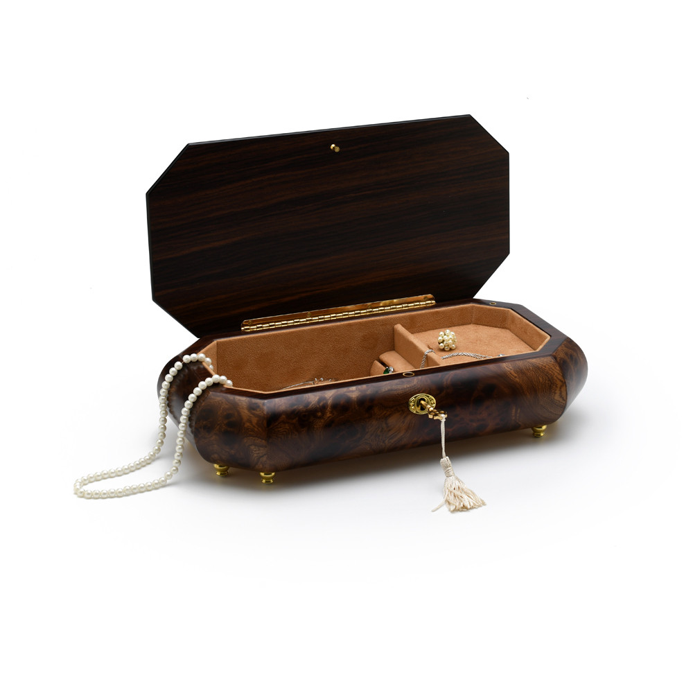 Handcrafted 36 Note Cut-Corner Music Box with Arabesque Wood Inlay ...