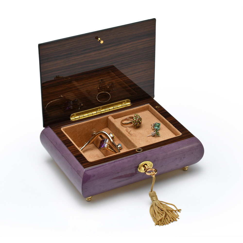 Gorgeous Handcrafted Purple 18 Note Music Jewelry Box with Traditional ...