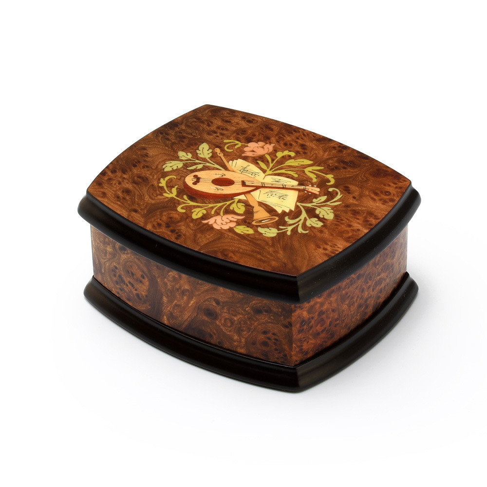 Handcrafted 18 Note Natural Wood Tone Music Theme Musical Jewelry Box ...