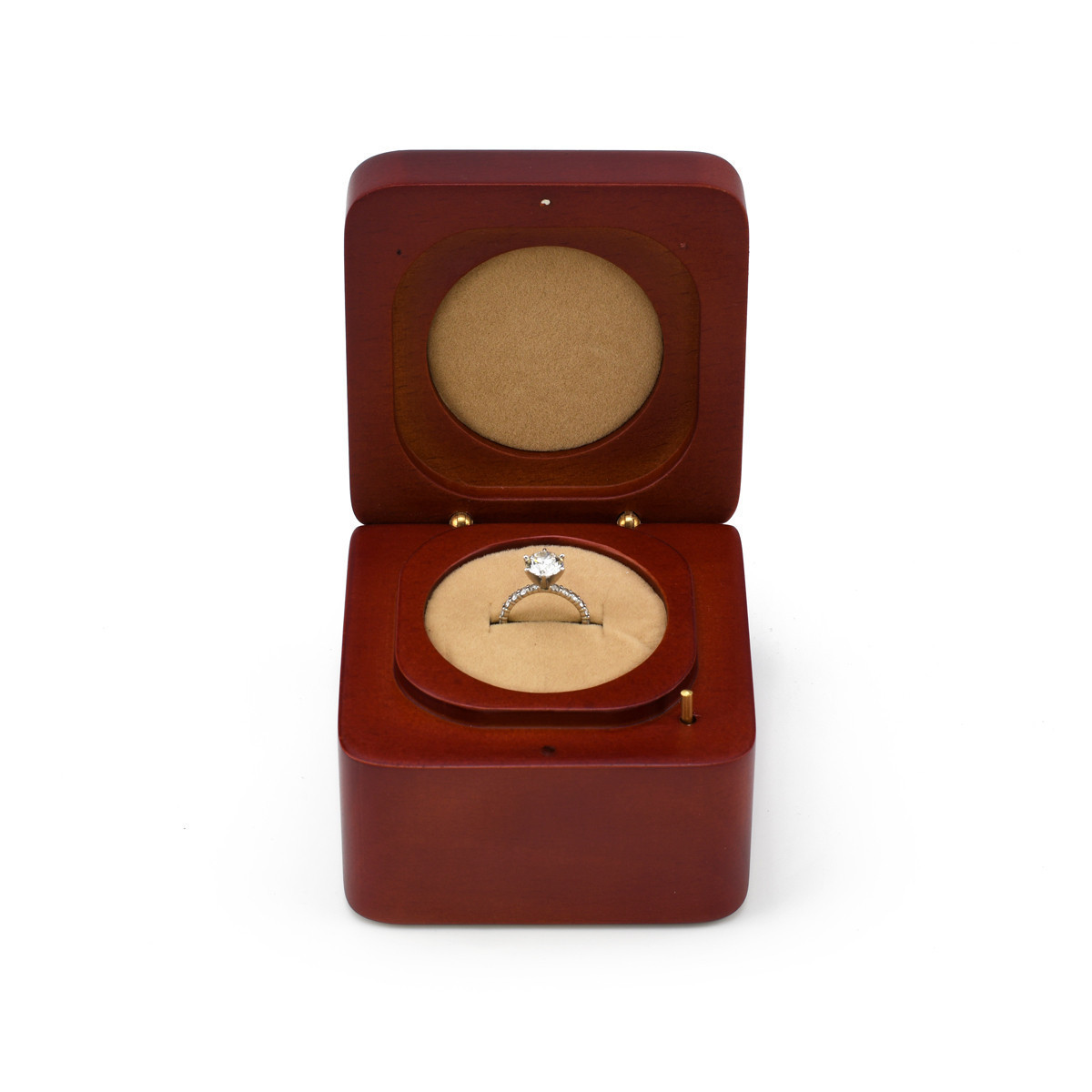 Wooden Engagement Ring Box | Engraving | Music Box Attic