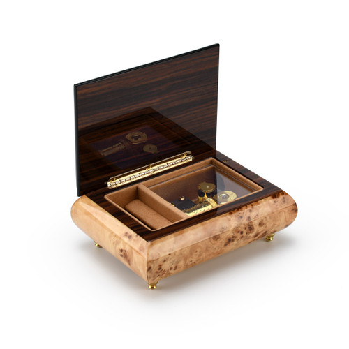 Tranquil 23 Note Olive Green and Wood Tone Dragonfly Music Box ...