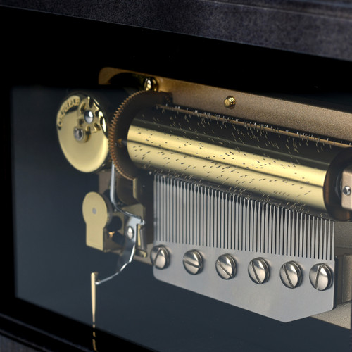 Modern Ebony Glass Display 50 Note Sankyo Musical Heirloom ...