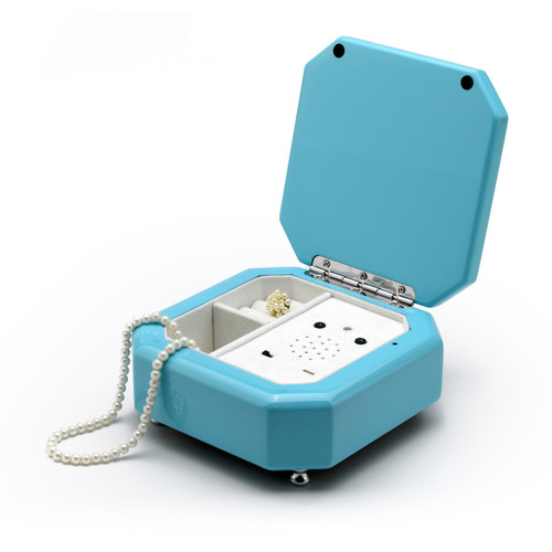 Breathtaking Tiffany Blue Custom USB Module Music Box - MusicBoxAttic.com