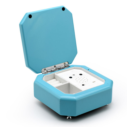Breathtaking Tiffany Blue Custom USB Module Music Box - MusicBoxAttic.com