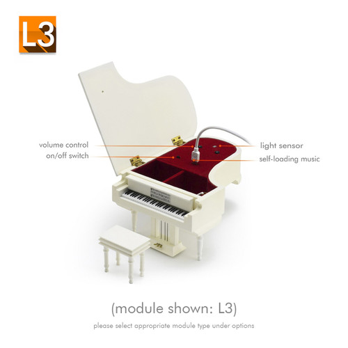 Miniature Matte White Custom USB Sound Module Grand Piano with Bench ...