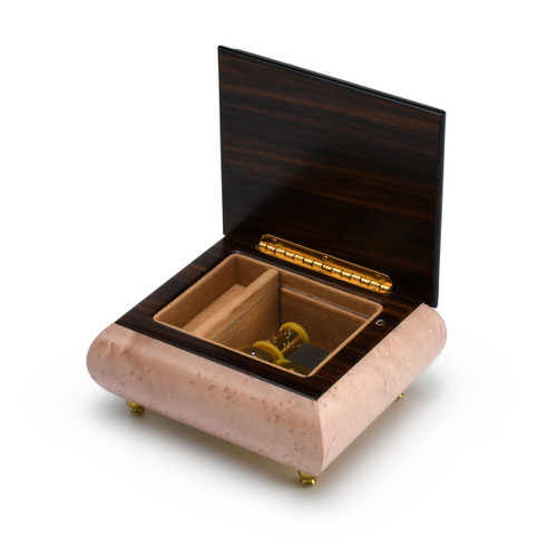 Lovely 23 Note Light Lavender / Pink Music Box with Arabesque Wood ...