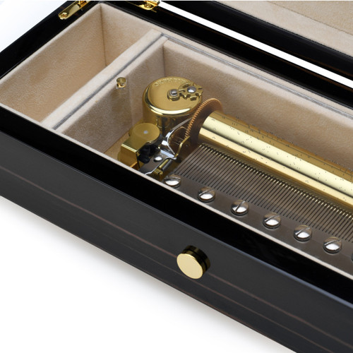 Handcrafted 72 Note Sankyo Grand Ebony Finish Music Jewelry Box ...