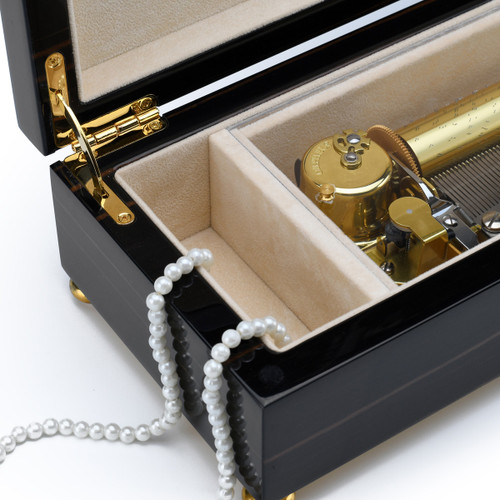 Handcrafted 72 Note Sankyo Grand Ebony Finish Music Jewelry Box ...