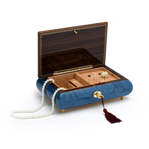Radiant Royal Blue Single Red Rose Italian Inlay Custom Sound Module ...