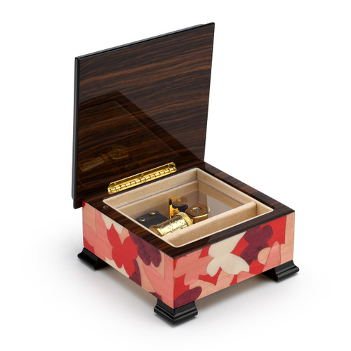 Beautiful Multi-Shades of Pink 30 Note Italian Music Box with Butterfly ...