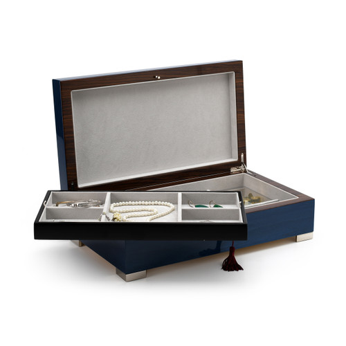 Bold Multicolored 30 Note Italian Blue Music Box with Abstract Art ...