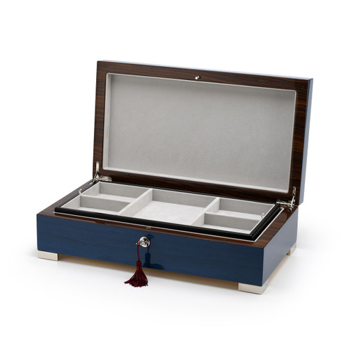 Bold Multicolored 30 Note Italian Blue Music Box with Abstract Art ...