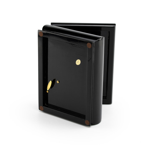 4" x 6" Black Lacquer 23 Note Photo Frame Music Box with New "Pop-Out ...