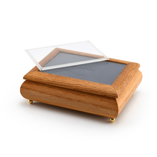 4" x 6" Oak 23 Note Photo Frame Musical Jewelry Box with New "Pop-Out ...