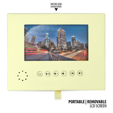 Soft Leather Wrapped Portable LCD Video Module - 5 Inch - MusicBoxAttic.com